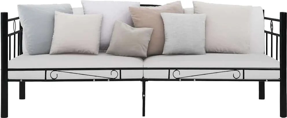 Rám denní postele černý kovový 90 x 200 cm 286135
