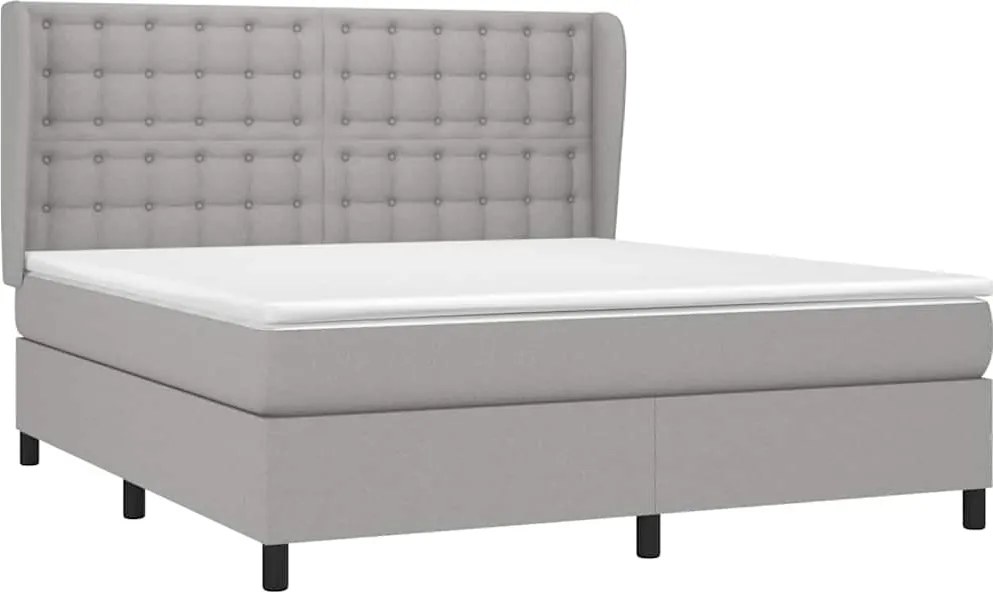 Box spring postel s matrací světle šedá 160 x 200 cm textil 3128293