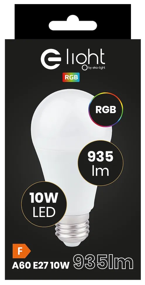 LED žárovka E27 RGB 10w 935 lm s ovladačem
