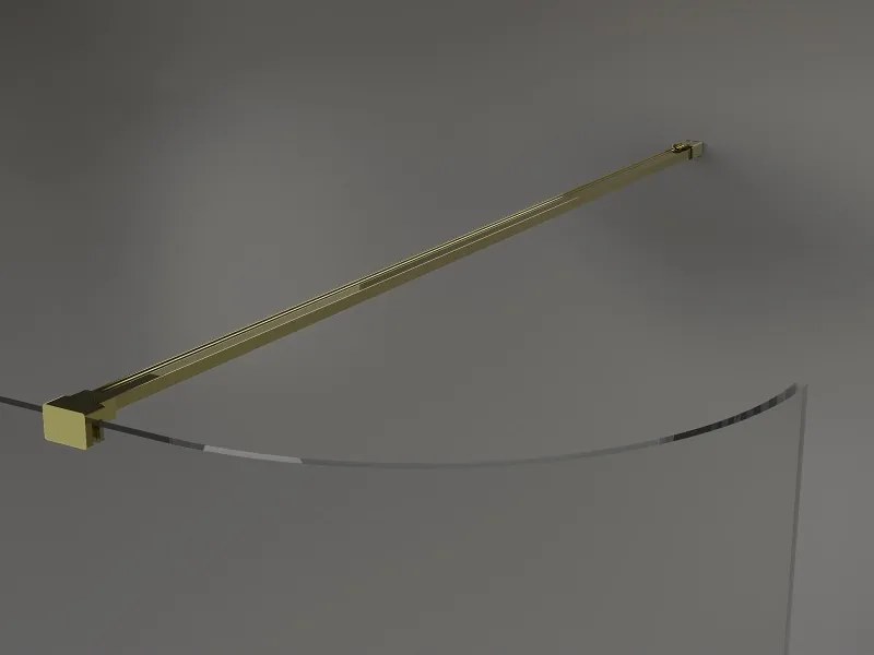 Mexen Kioto, zaoblená sprchová zástěna 80 x 200 cm, 8mm čiré sklo, zlatý profil, 800-080-101-50-06