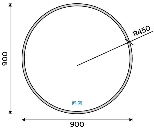 Nimco Černé kulaté LED zrcadlo pr. 900 mm se dvěma dotykovými senzory - ZPC 28003RVX-90