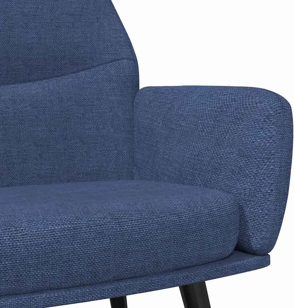 Relaxační křeslo se stoličkou modré textil 3097433