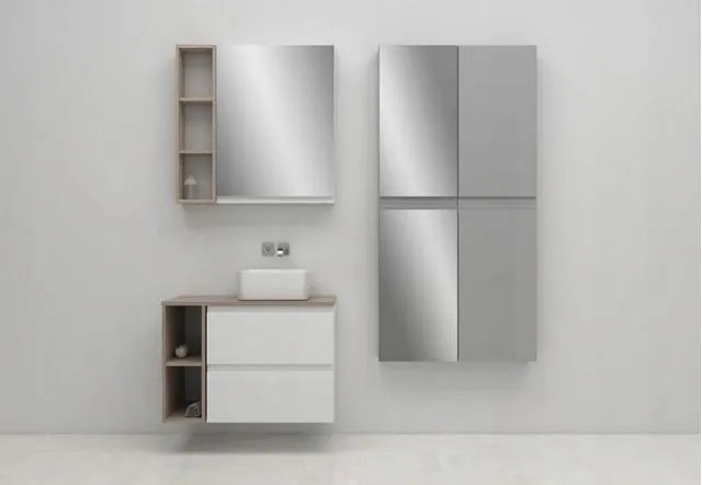 Cersanit Moduo, závěsná skříňka 40x14x80 cm, antracitová matná, S590-073-DSM