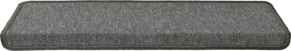 Schodové rohože 15 ks 65 x 21 x 4 cm tmavě zelené s obdélníkovým okrajem 326193