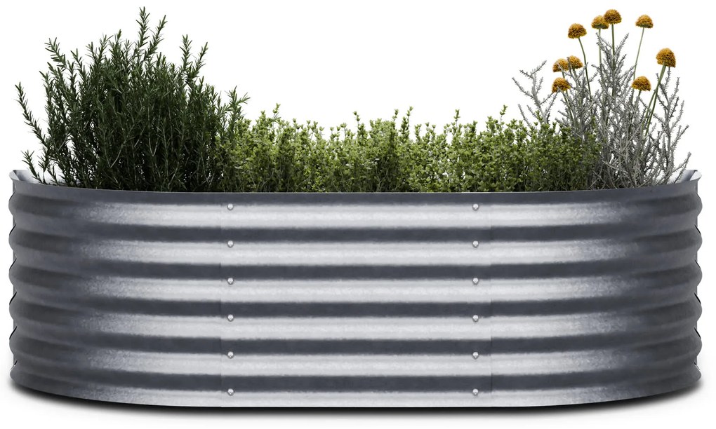 Blumfeldt High Grow Extended, vyvýšený záhon, 150 x 43 x 60 cm, z vlnitého ocelového plechu, snadná montáž, odolný vůči rzi a mrazu