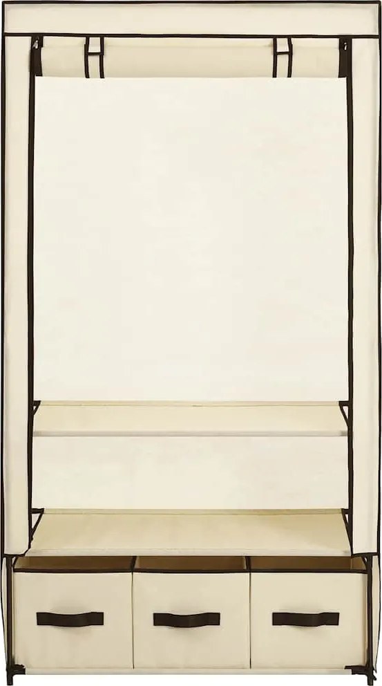 Šatní skříň krémová 87 x 49 x 159 cm textil 282459