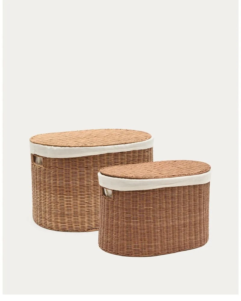 Ratanové košíky v sadě 2 ks 50x36x32 cm Indali – Kave Home