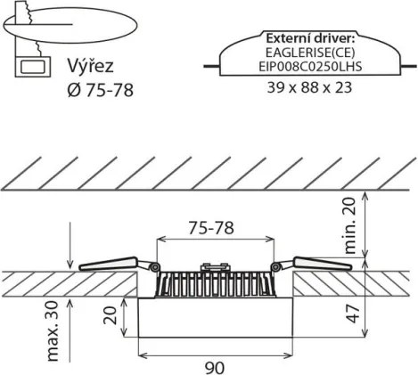 LED podhledové svítidlo McLED NIXO 8W 4000K neutrální bílá ML-412.056.33.0