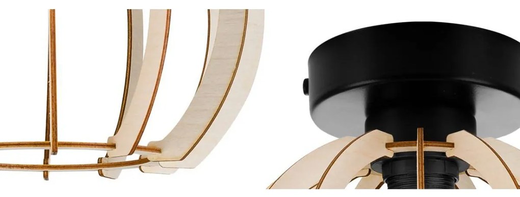 Stropní svítidlo Timber 9, 1x dřevěné stínítko, kb