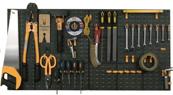 Velký panel na nářadí s 50 háčky