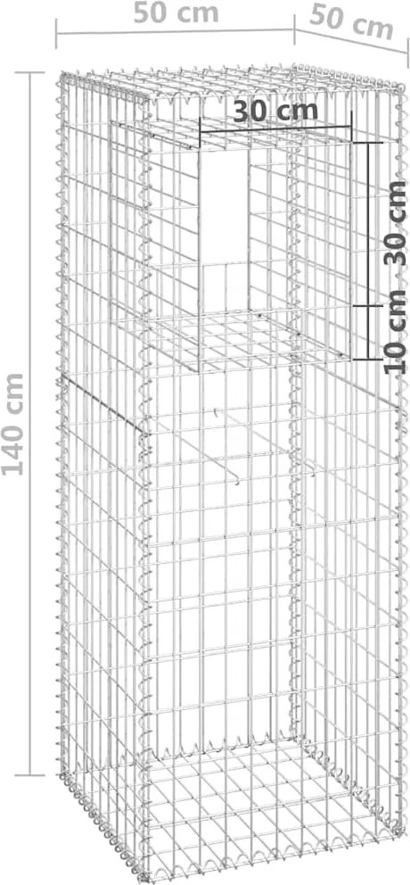 Gabionový sloupek 50 x 50 x 140 cm železo 151270