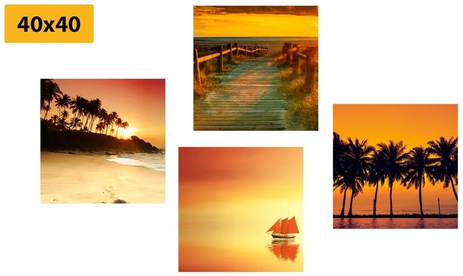 Set obrazů krása mořské krajiny Varianta: 4x 60x60