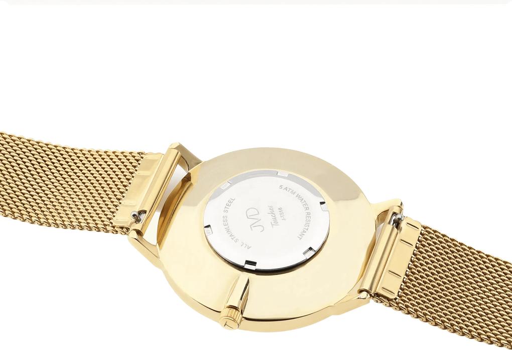 Luxusní dámské elegantní nerezové zlacené hodinky JVD J-TS18
