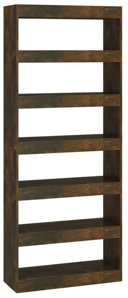 Petromila Knihovna/dělicí stěna kouřový dub 80x30x198 cm kompozitní dřevo
