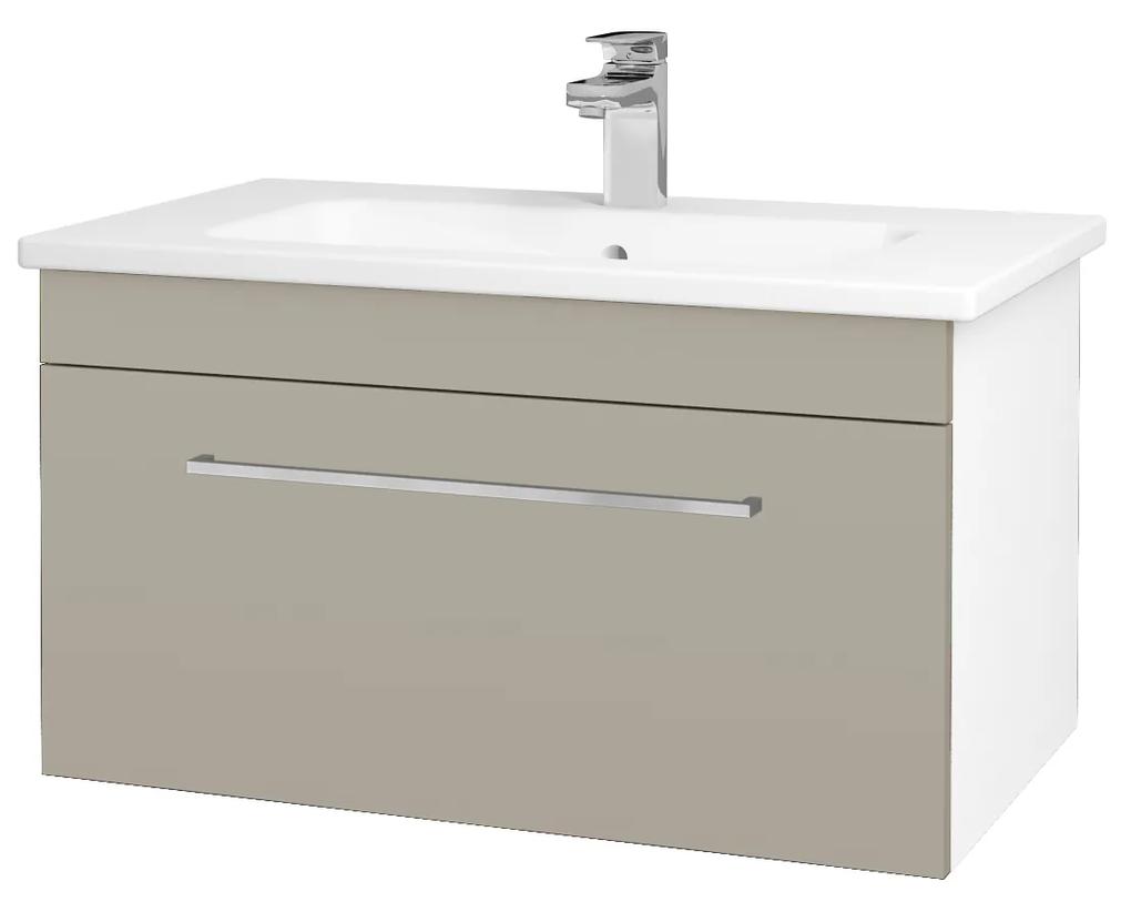 Dřevojas Koupelnová skříň ASTON SZZ 80 Varianta: N01 Bílá lesk / Úchytka T03 / D16 Beton tmavý