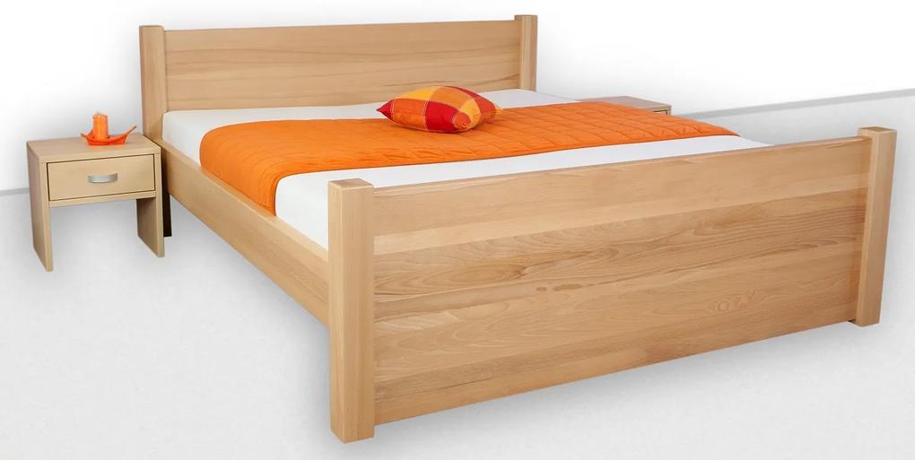Krajča Manželská postel z masivu Laguna 160 x 200 cm Povrchová úprava: Bez nátěru, Druh dřeva: Dub
