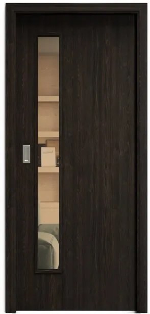 SAPELI ELEGANT KOMFORT M60 - CPL LAMINÁT - POSUVNÉ DVEŘE VČ. ZÁRUBNĚ - Wenge Průchozí šířka (cm): 60, Průchozí výška (cm): 210, Typ skla: Planibel bronz