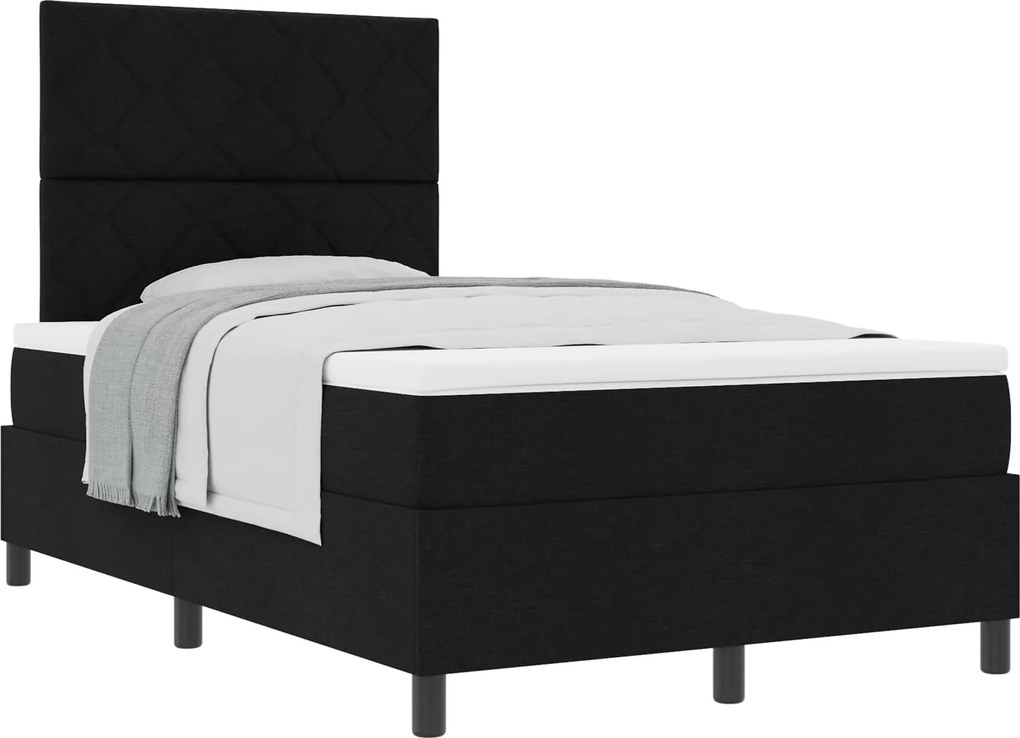 Postel s boxspringem s čelo Černá 120 x 190 cm textil 3339450