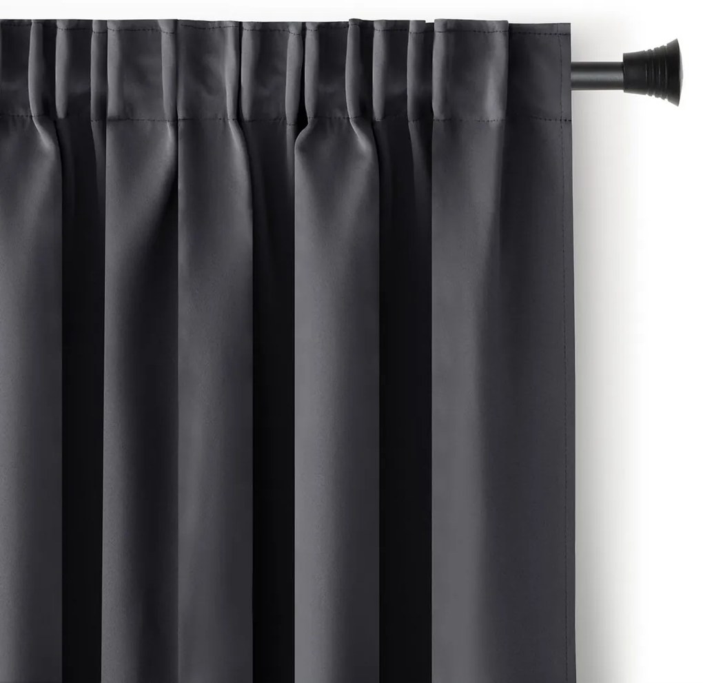Závěs AmeliaHome Blackout s multifunkční páskou 140x245 cm ocelově šedý