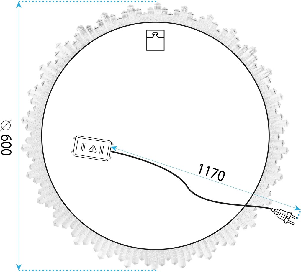 Tutumi Tutumi, kulaté LED zrcadlo 60cm BL807, HOM-06913