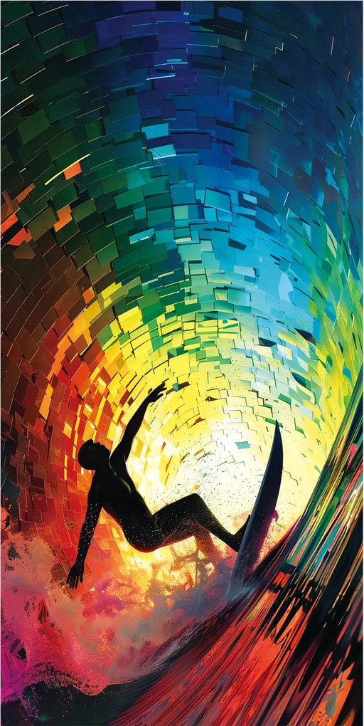 PLÁŽOVÁ OSUŠKA Z MIKROVLÁKNÁ SURF 100X180 CM VZOROVANÁ