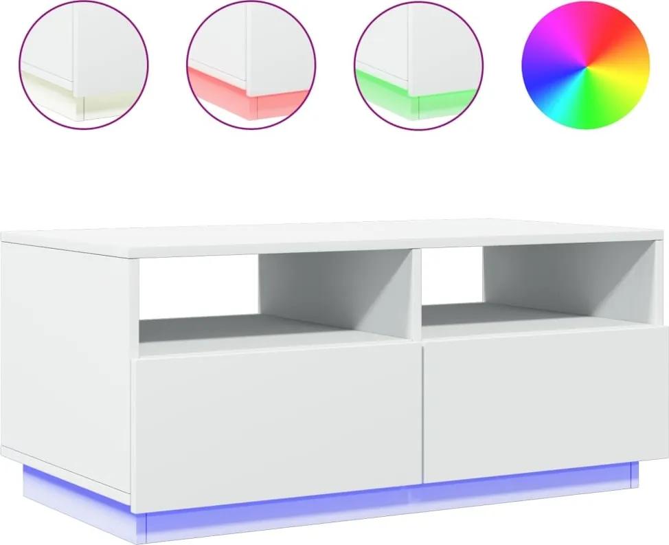 vidaXL Konferenční stolek s LED osvětlením 90 x 49 x 40 cm [839833] Barva: hnědý dub