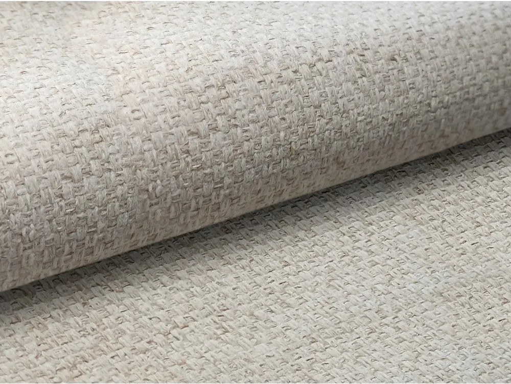 Krémová čalouněná dvoulůžková postel s úložným prostorem s roštem 140x200 cm Mano – Makamii
