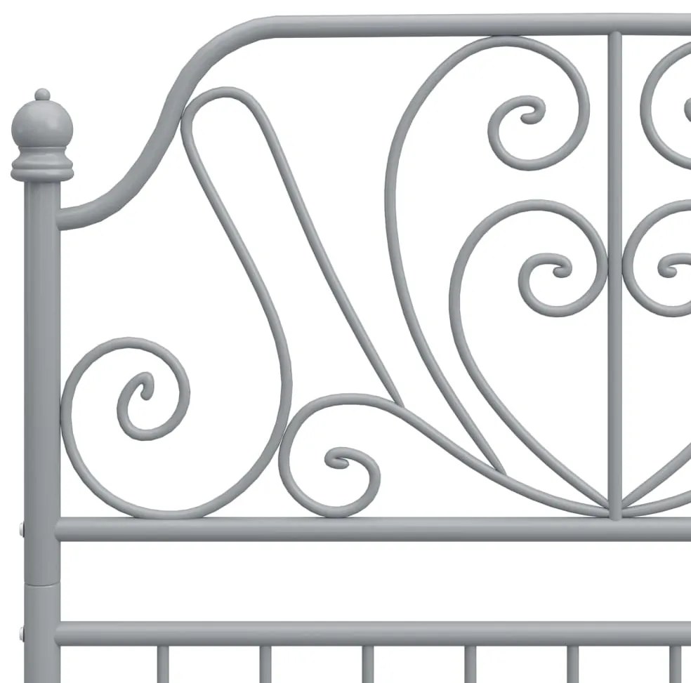 vidaXL Marketos Rám postele šedý kov 100 x 200 cm