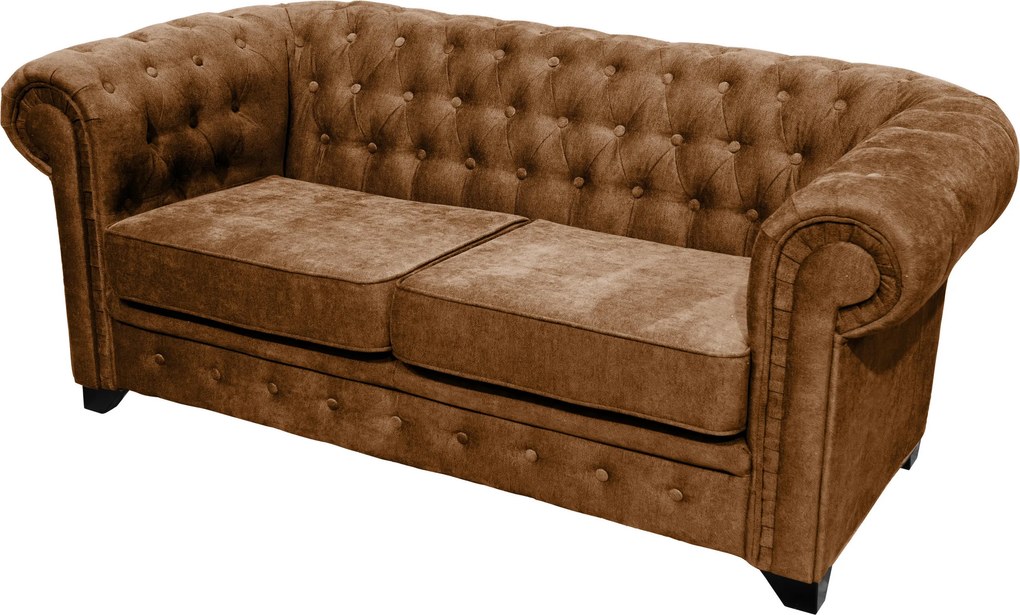 XXXLutz POHOVKA CHESTERFIELD, dřevo, textil, kompozitní dřevo, koňaková MID.YOU - Pohovky - 000694009802