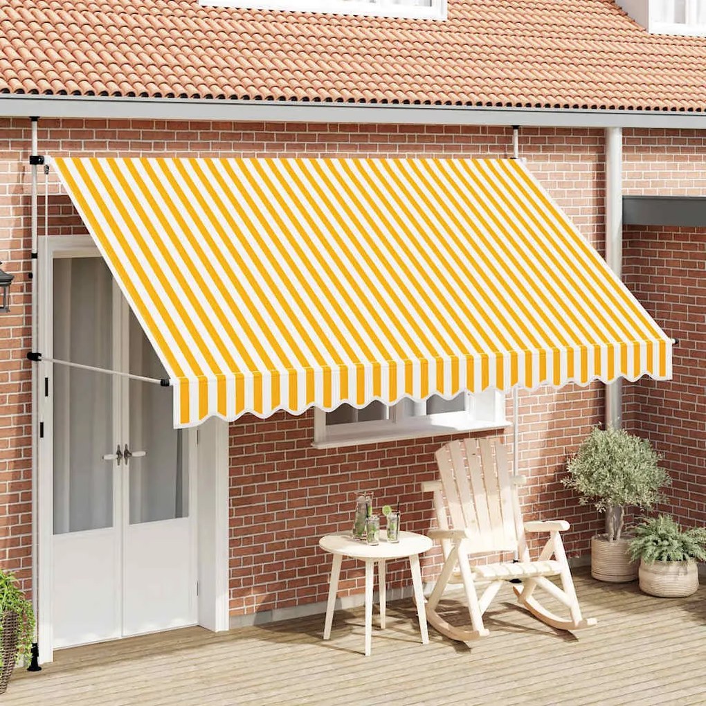 vidaXL Ručně zatahovací markýza 350 cm [43229] Barva: Modro-bílá