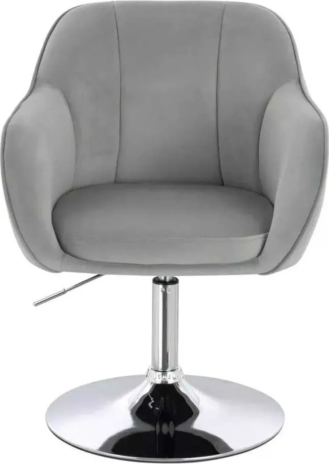 LuxuryForm DESIGN Otočná židle AVOLA VELUR na stříbrném talíři - světle šedá