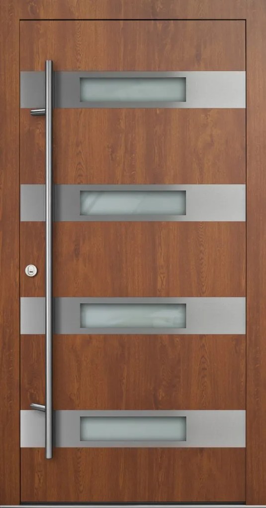 Vchodové dveře s ocelovým opláštěním FM Turen model DS06 Orientace dveří: Levé, otevírání ven, Dekor: Antracit, Standardní rozměr dveří včetně rámu: 100 cm x 210 cm - vnější rozměr rámu