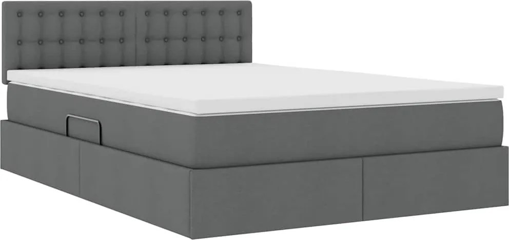 Postel s úložným prostorem a matrací Tmavě šedá 140 x 190 cm 3370633