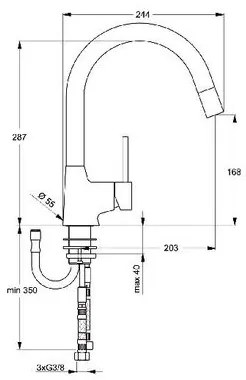 Ideal Standard Nora Kuchyňská baterie, vytahovací sprcha B9330AA