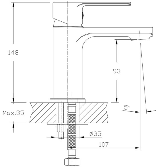 Aqualine - Umyvadlová baterie FACTOR lesklý chrom