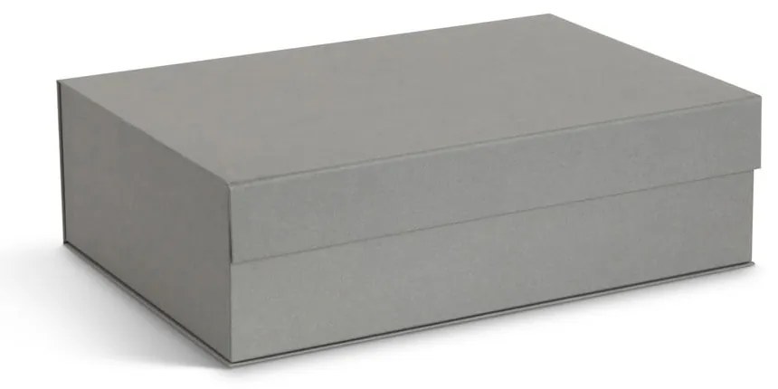 Šedé kartonové úložné boxy v sadě 3 ks s víkem/dekorativní 42,5x29,5x13 cm Kian Paper Laminate – Bigso