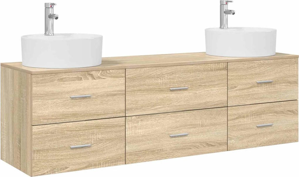 Sada koupelnových skříněk 3 ks Dub sonoma 62,5 x 44,5 x 50 cm 3405869