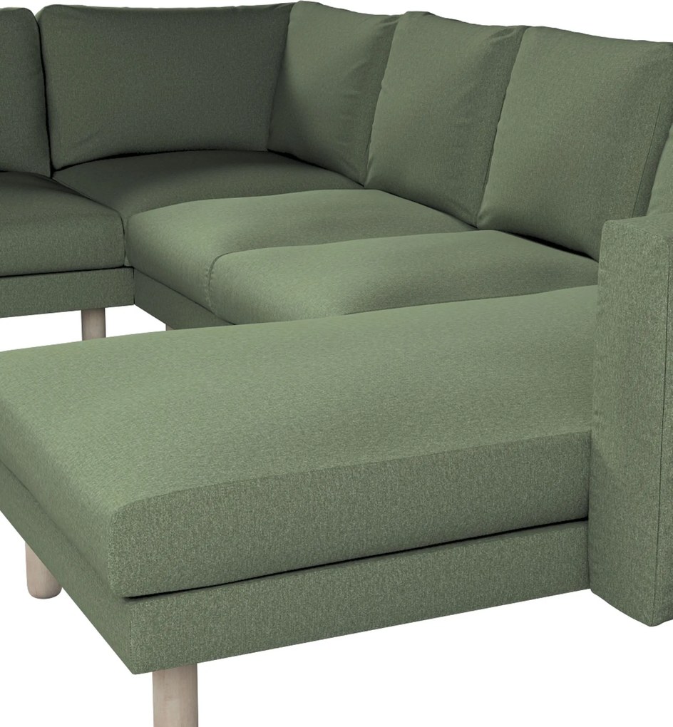 Potah na pohovku IKEA Norsborg rohová, 5-místná se šezlongem barva zelená látka pletený vzor