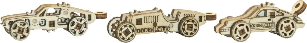 3d puzzle wooden city 3d puzzle mini sada widgets: sportovní auta 42 dílků