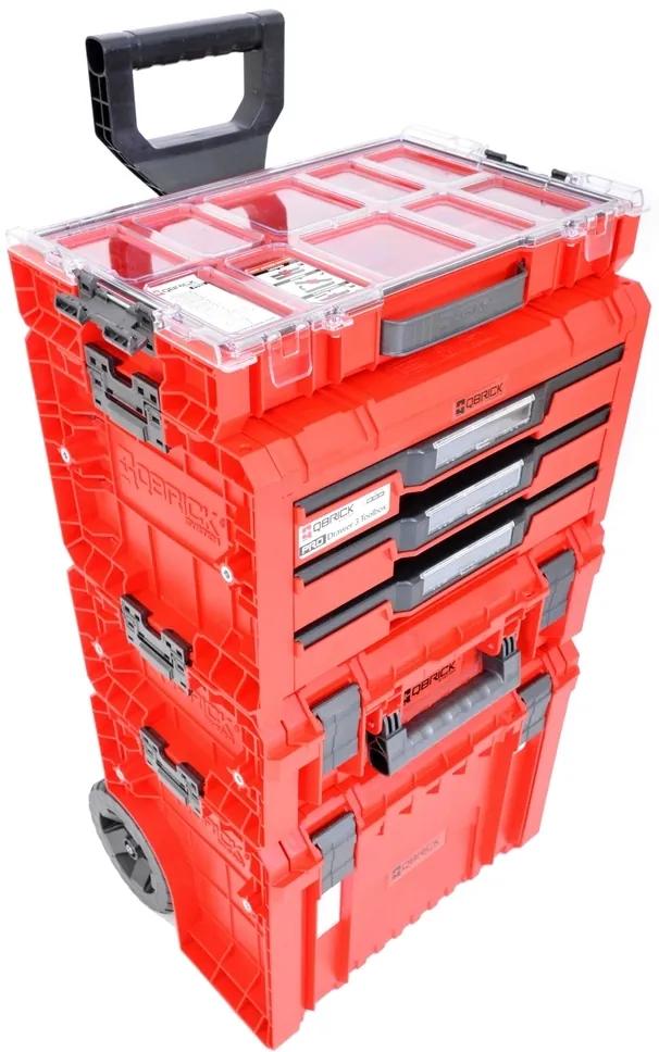 QBRICK SYSTEM PRO Cart 2.0 Red Ultra HD - Box na nářadí s kolečky