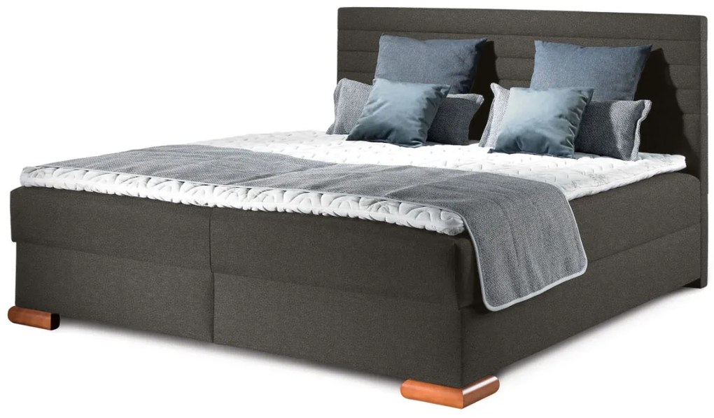 ND Coralo Boxspring 160x200cm šedá ekokůže