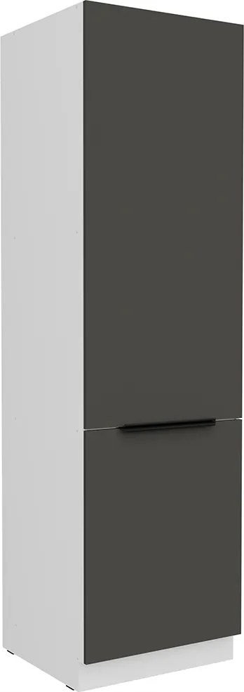 ARIA po | vysoká skříňka 60 DK-210 2F potravinová s policemi | 60 cm | ANTI FINGERPRINT povrch | bílá/šedá grafit