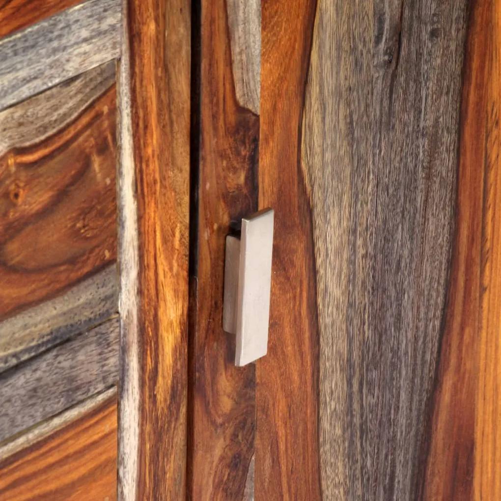 Příborník šedý 160 x 40 x 75 cm masivní sheeshamové dřevo - Default Title