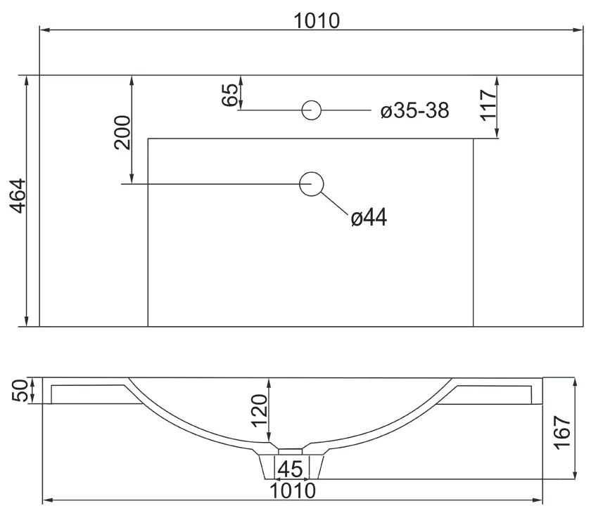 Mereo Mailo koupelnová skříňka s umyvadlem z litého mramoru 101 cm dub CN522M