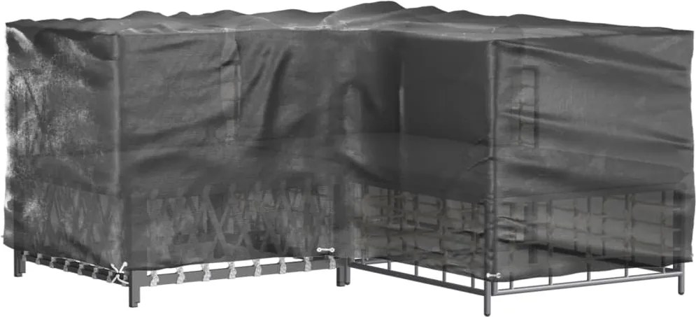 Plachty na zahradní nábytek tvar L 2 ks 16 oček 215x215x90 cm 3155371