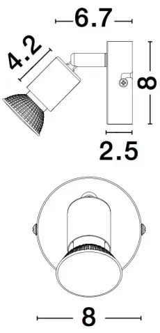 Designové bodové svítidlo Lup 8 zlaté