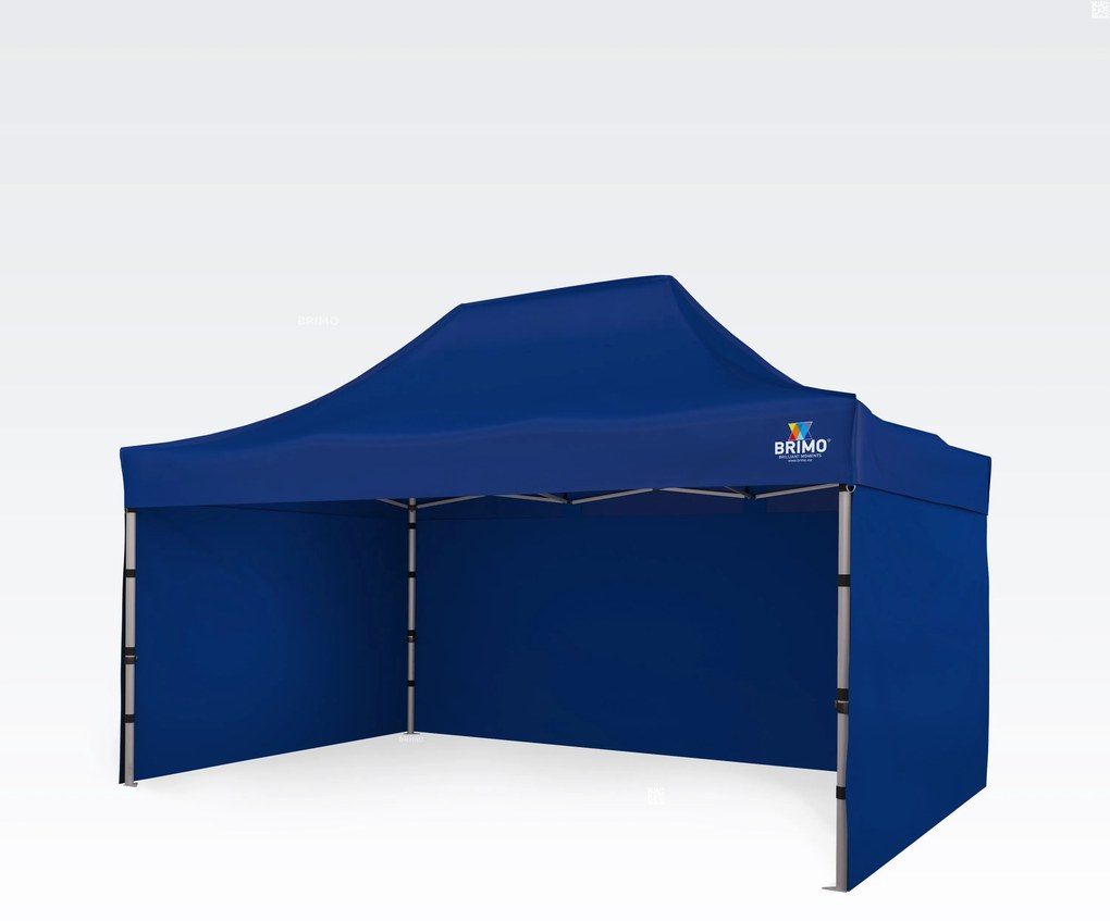 BRIMO Nůžkový stan 3x4,5 m ALU i pro motosport - s 3 stěnami - Modrá E. Alu