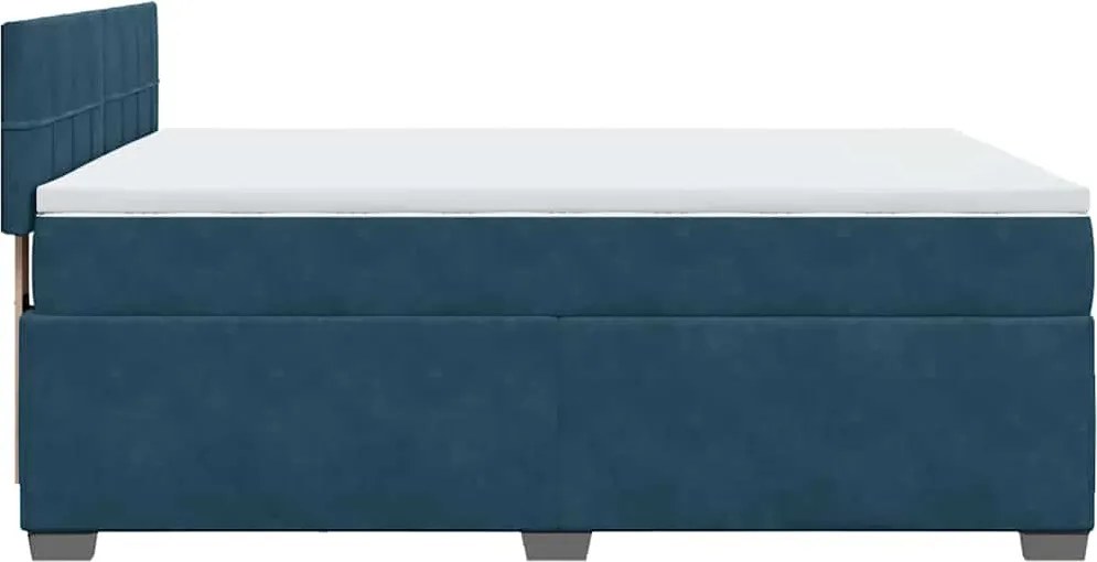 Box spring postel s matrací modrá 160 x 200 cm samet 3288658