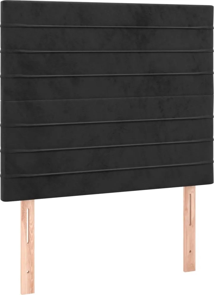 Box spring postel s matrací a LED černá 80 x 200 cm samet 3136151