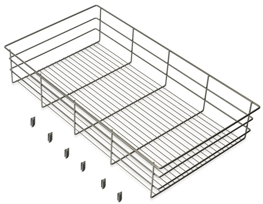 EMUCA Drátěný koš do rámu Quartz – titan Šířka rámu (mm): 700